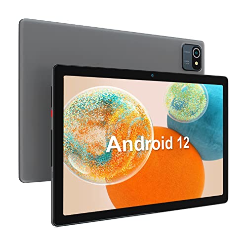 Mouikei 10 inch Tablet Android 12 Tablets, Quad-Core Tablet PC, 32GB ROM 128GB Expand, 5000mAh,1280x800 HD Touch Screen, Bluetooth, WiFi, Dual Camera, GPS, Gray