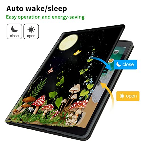 CGFGHHUY for Kindle Fire 7 Tablet Case 2019/2017 Release 9th/7th Generation 7 inch Lightweight Protective PU Leather Smart Stand Cover with Auto Wake Sleep - Mushrooms Butterfly Flower Moon