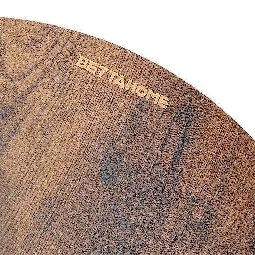 BETTAHOME Accent Round Side Table, 2-Tier Industrial End Table, Sofa/Couch Side Table, Ideal for Living Room, Bedroom BT024