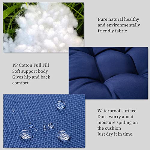 Outdoor Seat/Back Chair Cushion Tufted Pillow, Waterproof Rocking Chair Cushion Patio Replacement Cushions with Non-Slip Ties (Flower)