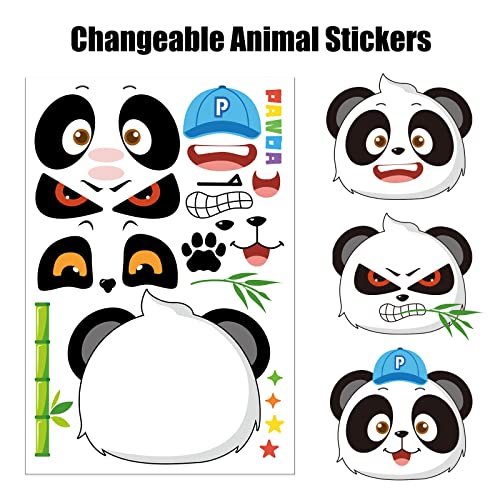 36 Sheets 9.8”x6.7" Make Your Own Animal Stickers for Kids Toddlers, Make a Face Stickers for Party Favors Supplies Crafts, Toys Stickers for Girl Boy Kid Birthday Gifts