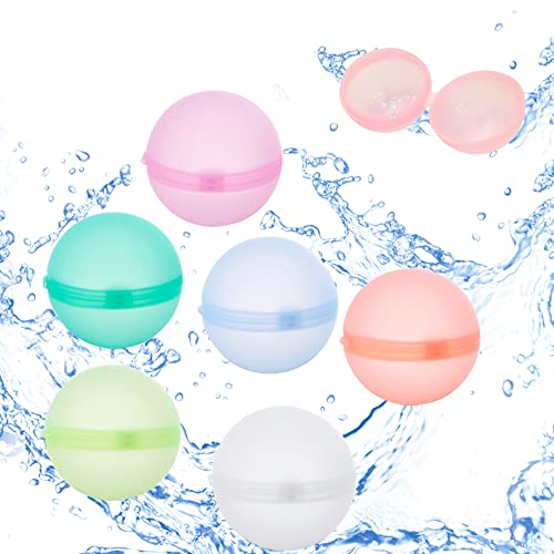 MUSMU 6 Pack Reusable Water Bomb balloons,Summer Water Toy for Boys and Girls, Pool Beach Toys for Kids,Outdoor Activities Water Games Toys Sealing Water Splash Ball for Fun