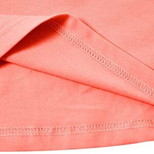 SweatyRocks Women's Eyelet Embroidery Short Puff Sleeve Top Round Neck Plain Tee Shirt Watermelon Pink S