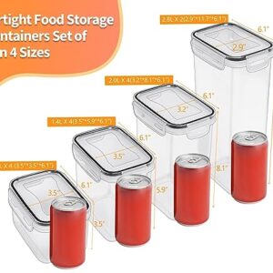 Airtight Food Storage Containers with Lids, 7 Pcs BPA Free Plastic Dry Food Canisters for Kitchen Pantry Organization and Storage Ideal for Cereal, Flour and Sugar, Dishwasher safe,Include 10 Labels and Marker, Black