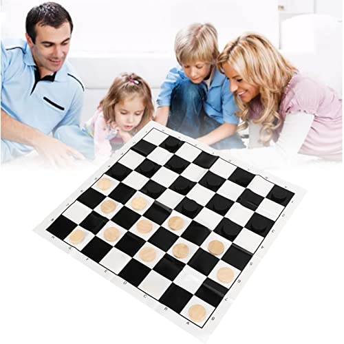 Yuecoom Plastic Travel Chess Set, Folding Roll up Chess Game Checkers Pieces Film Chessboard Transparent Plastic Box Set