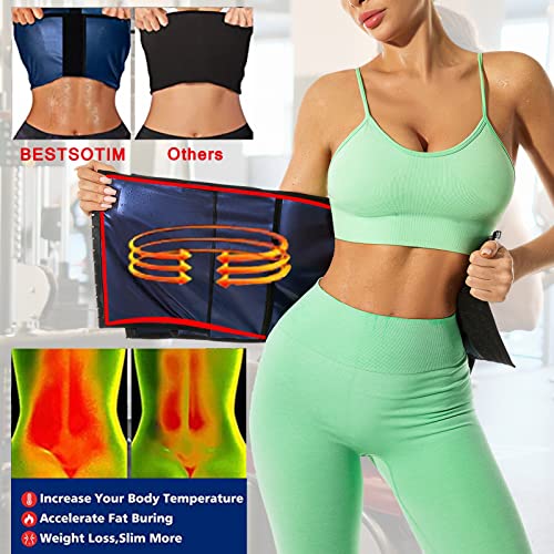 BESTSOTIM waist trainers for women belly fat, sweet wraps shapewear, Long Torso Sauna exercise belts, Plus Size Best Workout Belt for Weight Loss trimmer