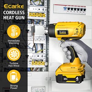 Cordless Heat Gun,for DeWalt 18V/20V Battery - 400W Heat Gun 990 ℉Fast Heat,300L/min Airflow Hot Air Gu,for Crafts,Shrinking PVC,Stripping Paint,Epoxy Resin-Overload Protection Included (Tool Only)