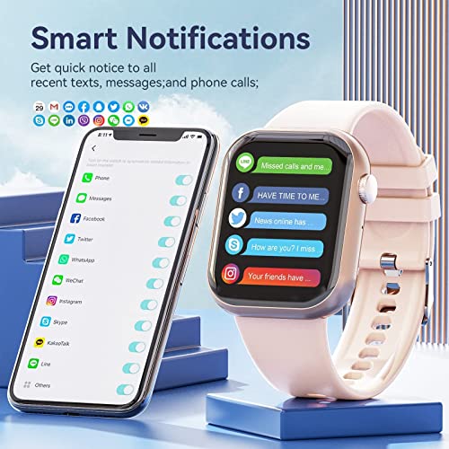 Smart Watch (Answer/Make Calls), 2023 Newest 1.83 Inch Fitness Tracker, Heart Rate/Sleep Monitor/Pedometer/Calories, Multiple Sports Modes, Waterproof Women's Men's Fitness Watch for Android iOS