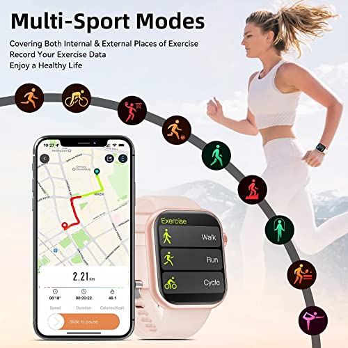 Smart Watch (Answer/Make Calls), 2023 Newest 1.83 Inch Fitness Tracker, Heart Rate/Sleep Monitor/Pedometer/Calories, Multiple Sports Modes, Waterproof Women's Men's Fitness Watch for Android iOS