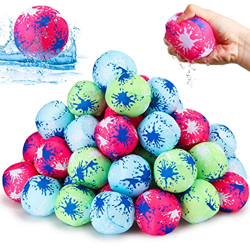 Honoson 50 Pieces Water Absorbent Ball Pool Toys Pool Balls Water Balls for Summer Outdoor Beach Pool Party Favors