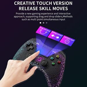 RALAN Wireless Controller with 8 Color Adjustable LED Lighting Compatible with PS4 Pro/PS4 Slim/PS3/PC/IOS/Nintendo Switch/PS4 Controller Dualshock 4, with Headphone Jack for FPS Game （Black）