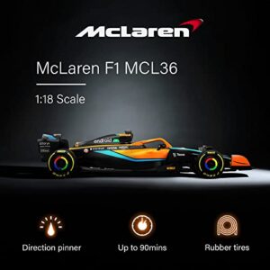 Voltz Toys Authentic 1:18 Scale Licensed McLaren F1 MCL36 Remote Control Car Model - Super Racing Collection for Kids and Adults - 2.4GHz RC Car for Gift