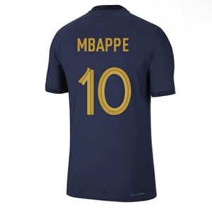 France Mbappe Home Blue Soccer Kids Jersey + Shorts Set Kit for Youth Size XL (12 Years Old)