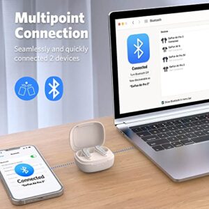 EarFun Air Pro 3 Noise Cancelling Wireless Earbuds, Qualcomm® aptX™ Adaptive Sound, 6 Mics CVC 8.0 ENC, Bluetooth 5.3 Earbuds, Multipoint Connection, 45H Playtime, App Customize EQ, Oat White