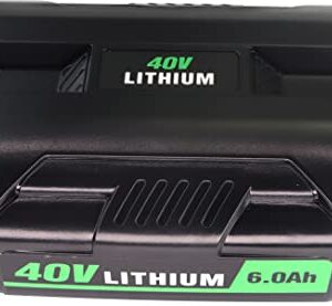 AN·GWEL 40V 6.0Ah Repalcement Battery Compatible with Ryobi 40-Volt Battery Power Tools OP4040 OP4026 OP4030 OP4050 OP4060A Ryobi 40V Repalcement Battery Pack