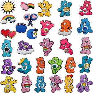 30 Pcs Croc Charms for Girls Cute Care Bears Croc Charms,Jibb for Shoe Croc Charms for Girls Kids Toddler,Bubble Slide Charms Bag Accessories Decoration Pins Bracelet Birthday Festival Party Gifts