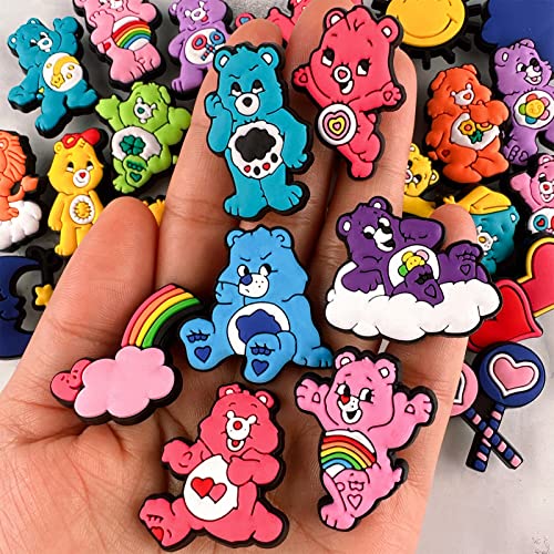 30 Pcs Croc Charms for Girls Cute Care Bears Croc Charms,Jibb for Shoe Croc Charms for Girls Kids Toddler,Bubble Slide Charms Bag Accessories Decoration Pins Bracelet Birthday Festival Party Gifts