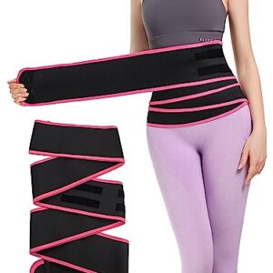 Shineqin Waist Trainer for Women Waist Trimmer Lower Belly Fat Tummy Wrap Belt Plus Size Waist Wraps for Stomach Black