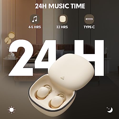 Sleep Earbuds for Side Sleepers Invisible Earbuds Wireless Bluetooth 5.2 Quiet-Comfort Noise Cancelling Earbuds for Sleep Smallest Soft Tiny Ear Buds for Sleeping Bluetooth Hidden Headphones for Work