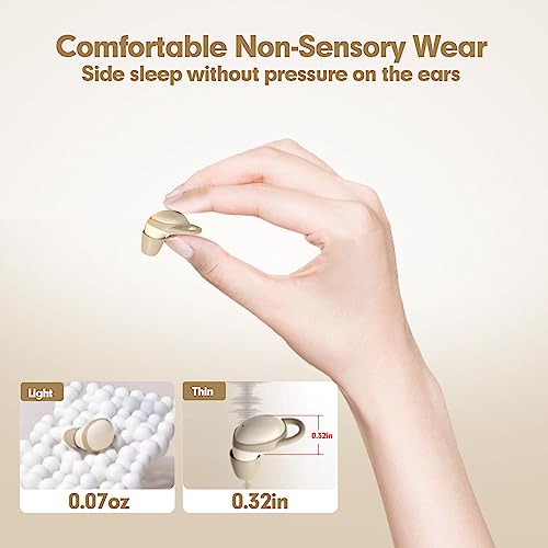 Sleep Earbuds for Side Sleepers Invisible Earbuds Wireless Bluetooth 5.2 Quiet-Comfort Noise Cancelling Earbuds for Sleep Smallest Soft Tiny Ear Buds for Sleeping Bluetooth Hidden Headphones for Work