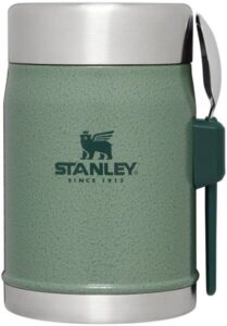 stanley classic legendary classic food jar + spork 14oz hammertone green