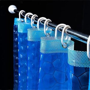 lqfmehot eva blue shower curtain liner,3d water cube 5g shower liners with 12 rustproof metal grommets and weighted magnets, waterproof duty shower curtains for shower bathroom 72 x 72