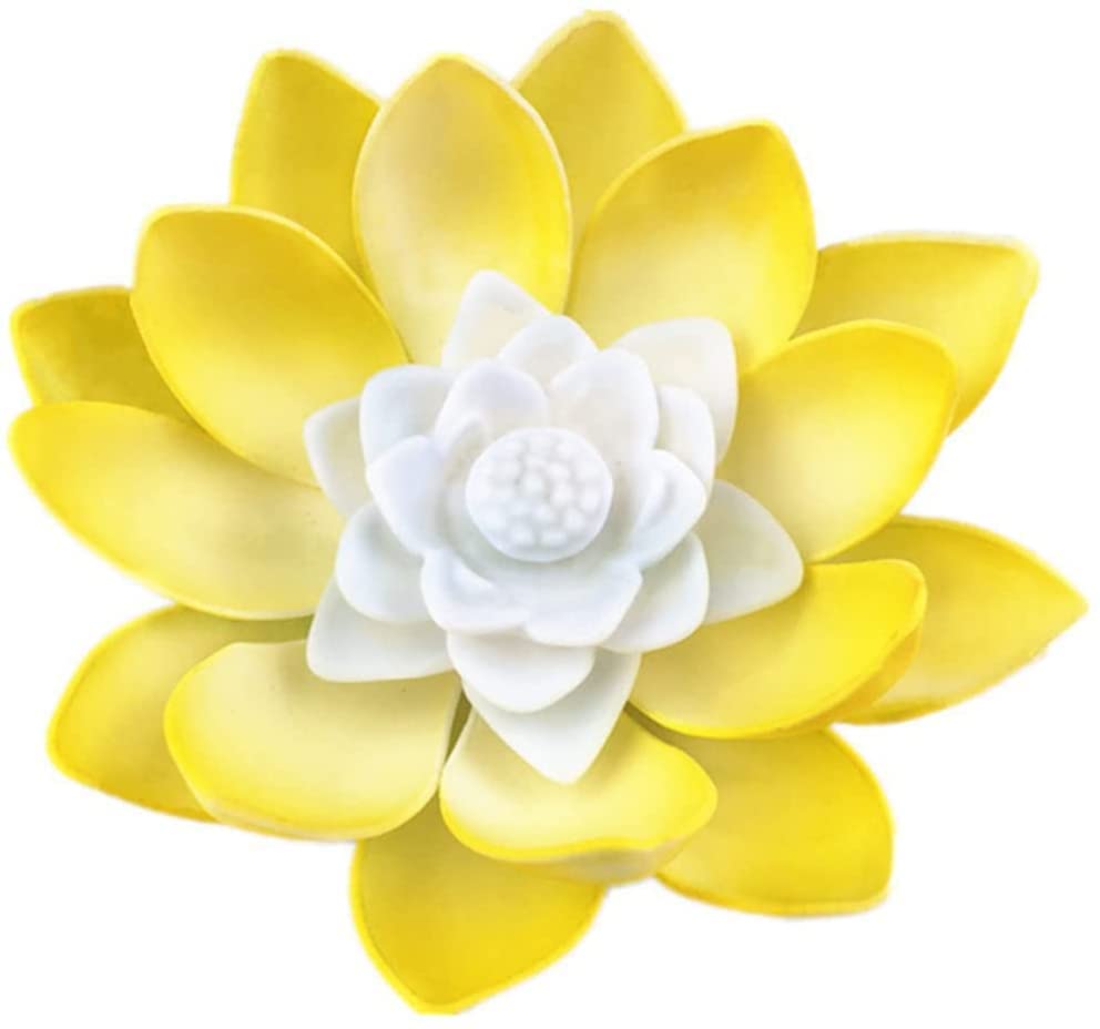 JAVAJU 4pcs Wedding Decor Floating Pond Lights Flower Floating Lights Fleur De Lis Decor Lilly Pads Flower Pool Light Chinese Wedding Decoration Floating Flowers for Pool Buddha Lamp Lily