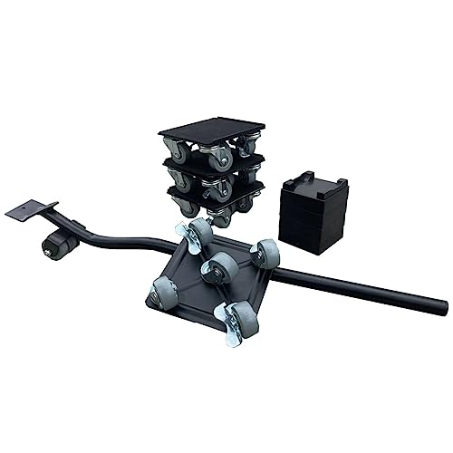 Heavy Furniture Roller Move Dollies Tools,5 Wheels Bearing,Thickened Carbon Steel Material with Stiffener Design,360 Degree Rotation, Rubber Belt Brake,Extended Rocker,Can Easily Carry 880 lbs.