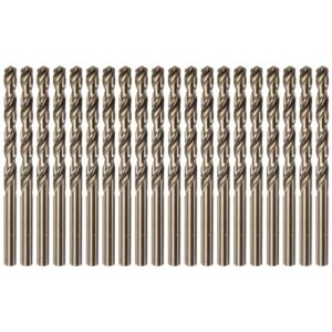 uxcell 20pcs cobalt drill bit 6.3mm drilling dia m35 twist drills hex shank bits for steel, aluminum, copper, soft alloy steel, wood, plastic