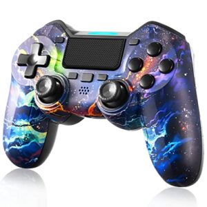 terios wireless controller compatible with ps4/slim/pro controller for playstation 4 with built-in speaker/stereo headset jack/dual vibration/6-axis motion/programming/1000mah battery/auto fire turbo