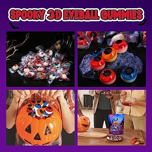 Amos 4D Gummy Eyeball Candy, Individually Wrapped Candies 3D Eyeballs Shaped, Perfect Treat for Kids Halloween Parties (40 Count)