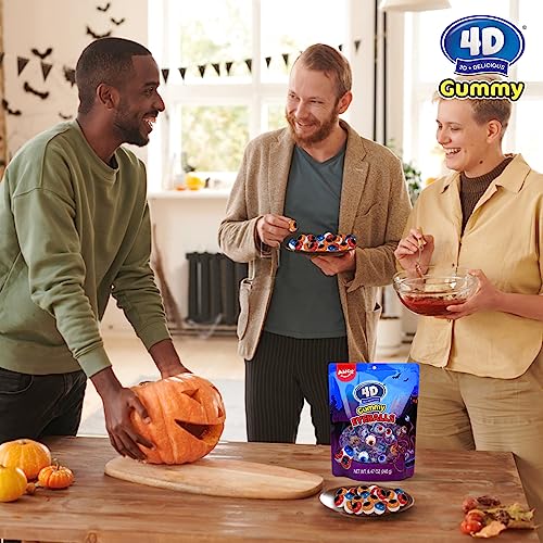 Amos 4D Gummy Eyeball Candy, Individually Wrapped Candies 3D Eyeballs Shaped, Perfect Treat for Kids Halloween Parties (40 Count)