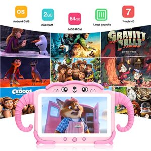 Tablet for Kids 7 Kids Tablet for Toddlers Tablet, 64GB Children Tablet, Kids Edition Tablet for Toddler Learning Tablet for Boys Girls with WIFI, Dual Camera, Touch Screen, Parental Control, Netflix