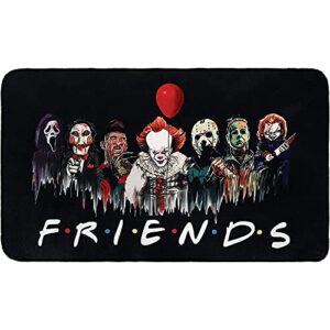 horror movie doormat halloween welcome floor mat lightweight non-slip front door rectangle rugs floor mat for indoor outdoor garden kitchen bedroom horror movie lovers gift, mats 16x24 inch