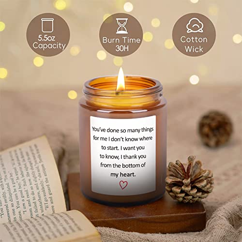 Thank You Gifts for Women,Men Appreciation Gifts Thankful Lavender Scented Candle for Mom, Dad, Best Friend, Teacher, Birthday Gifts,5.5oz Soy Wax