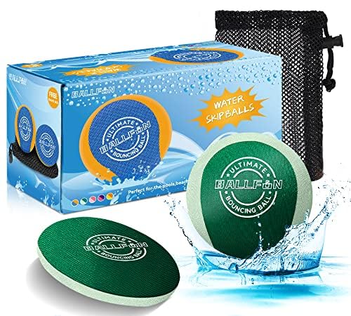 BallFUN Water Skipping Balls for Beach Toys, Pool Balls for Swimming Pool, Splash Water Bouncing Balls for Pool Games with Friends and Family, Wave Jumper Balls for Summer Beach Pool River Lake