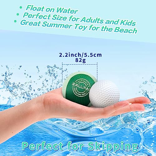 BallFUN Water Skipping Balls for Beach Toys, Pool Balls for Swimming Pool, Splash Water Bouncing Balls for Pool Games with Friends and Family, Wave Jumper Balls for Summer Beach Pool River Lake