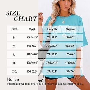 Ezcosplay Women Oversized T Shirts Graphic Tees Casual Drop Shoulder Tops Cute Hawaii Vacation Shirt