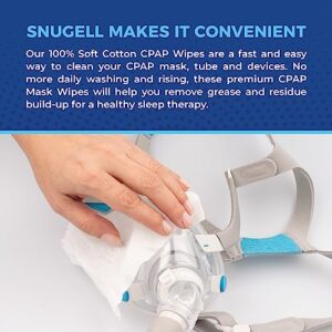 CPAP Mask Wipes by Snugell | 70 Count | Unscented | 100% Soft Cotton | Lint & Alcohol Free | Skin Safe with Aloe Vera | Easy Opening Canister | Clean CPAP Mask, Tube & Devices (2)