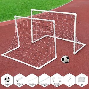 Portable Soccer Goal,Soccer Ball Net for Backyard,Stimulate Children's Enjoyment of Football,Football Kits is Ideal for Child Over 3 Years Old (2 Pack Folding Soccer Goal Net Set)