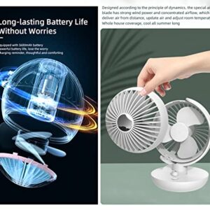 Aoodano Globe desktop fan, 5600mAh Rechargeable Desk Fan,Small Portable Table Fan with 3 Cooling Speeds,Rotation button Control Personal Fan for Home, Office, Outdoor Travel and Camping