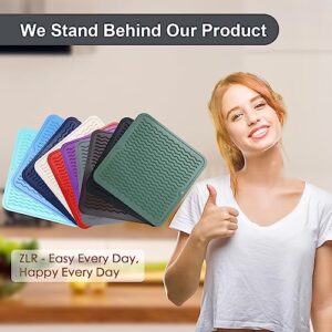 ZLR Silicone Dish Drying Mat for Kitchen Counter- Eco Friendly Food Grade Silicone Drying Mat - Easy to Clean Heat Resistant Dish Mat (Mint Green, M (12" x 12"))