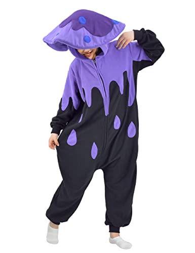 XIGUAGUO Adult Cartoon Mushroom Onesie Costume Animal Cosplay Christmas Homewear Pajamas Sleepwear for Women and Men