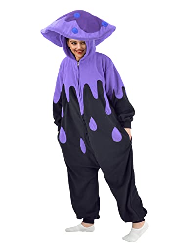 XIGUAGUO Adult Cartoon Mushroom Onesie Costume Animal Cosplay Christmas Homewear Pajamas Sleepwear for Women and Men