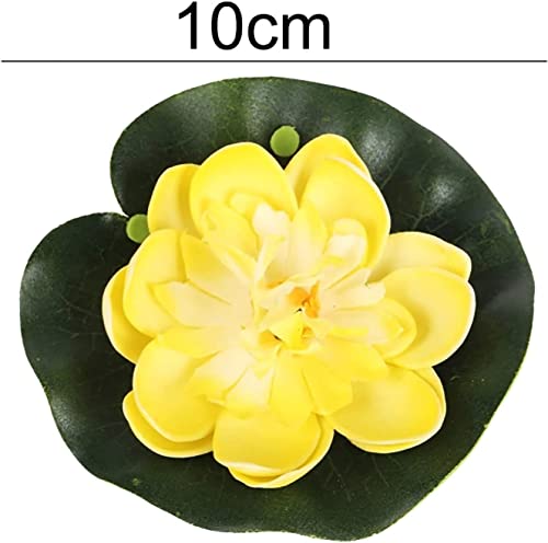 Artificial Floating Foam Lotus Flower with Water Lilys Pad Ornanments, Lifelikes Fake Lotus Flowers for Patio Pond Pool Fish Tank Aquarium Home Garden Wedding Party Special Event Decoration, 1PC