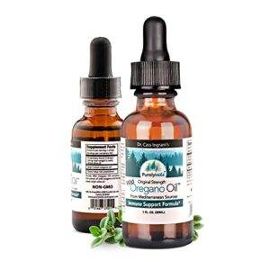 purely wild oregano oil from mediterranean sources - dr cass ingram’s original strength immune support formula oil of oregano - non gmo wild oregano organic oil 432 total servings - 1 fl oz