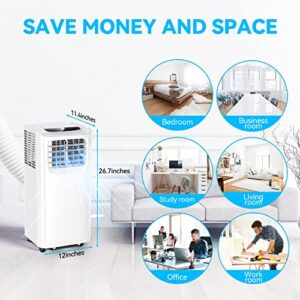 Portable Air Conditioners, 8500 BTU Portable AC Uint with Dehumidifier & Fan Mode for Room up to 350 Sq.Ft, 3-in-1 Room Air Conditioner with Remote, 24Hrs Timer, Installation Kit for Home Office