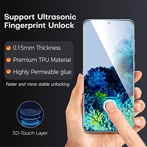 Rayboen Case for Galaxy S20 Plus with 2 Pack TPU HD Full Screen Protector Soft, S20 Plus Phone Case Clear TPU Film Drop Shockproof Non-Slip Protective Cover for Samsung Galaxy S20 Plus 5G