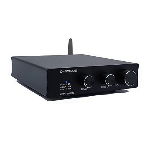 O-NOORUS PA325 HiFi Class D Power Amplifier TPA3255 Stereo Audio Integrated Bluetooth Amp 2.1 for Passive Speaker Home Audio with 36V Power Supply Subwoofer Treble and Bass Max 300Wx2