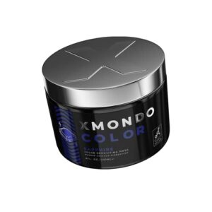 xmondo color sapphire color depositing mask & semi permanent blue hair dye | vegan formula hair color with bond boosting technology & hyaluronic acid to nourish, revitalize & repair, 8 fl oz 1-pack